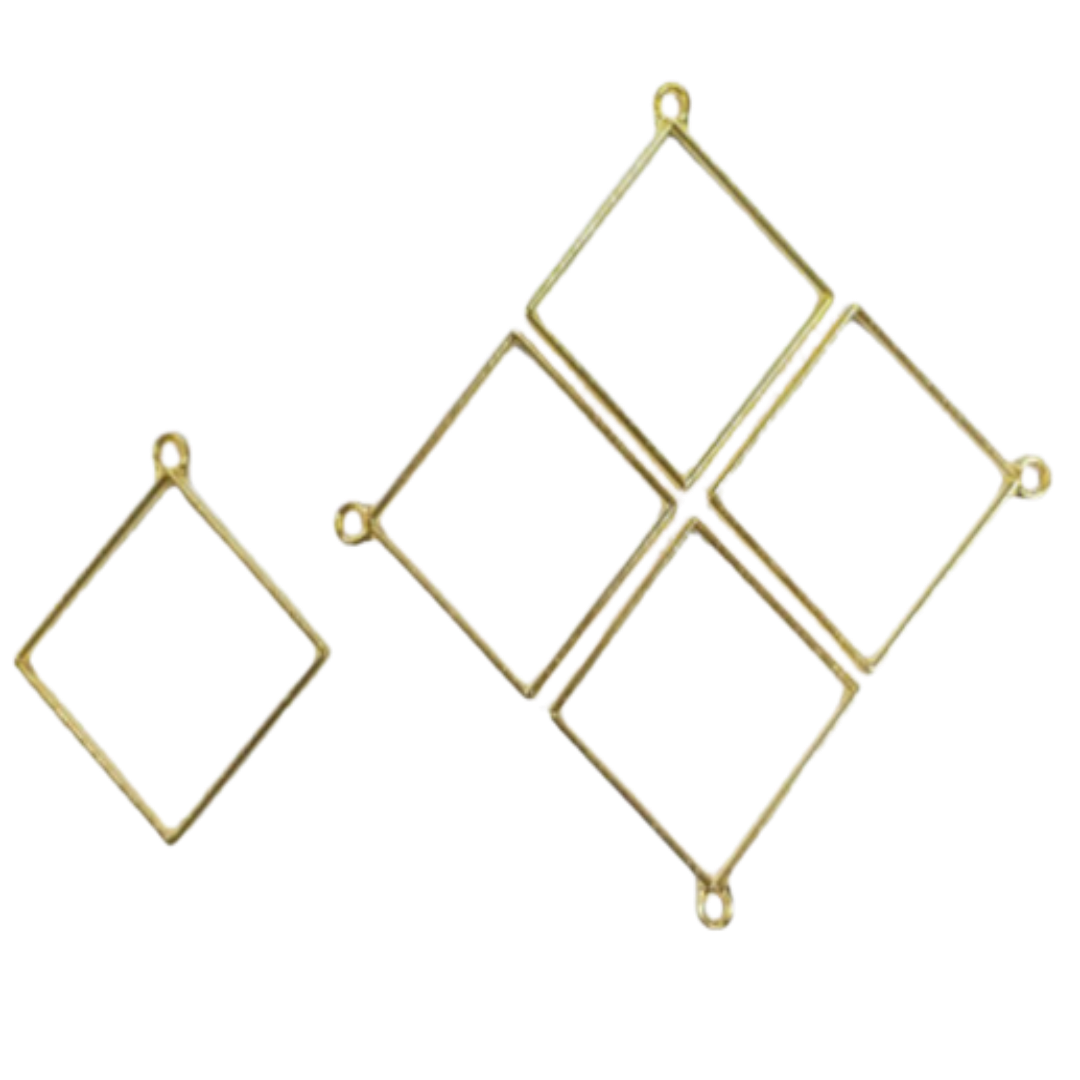 Golden Square Open-Back Pendant Bezel (UV Resin | DIY Jewellery) – The ...