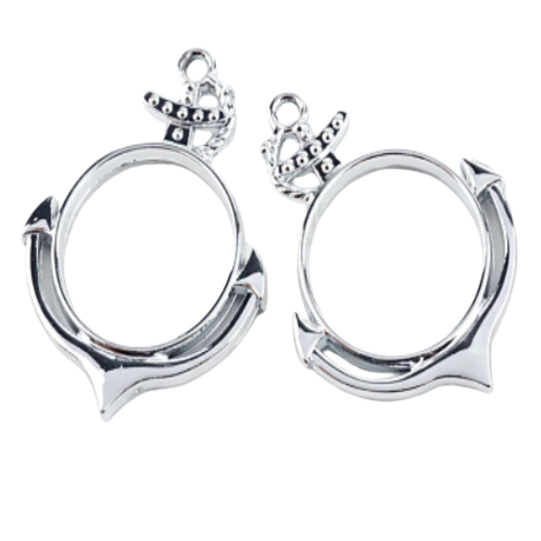 Silver Anchor Open-Back Pendant Bezel (UV Resin | DIY Jewellery) – The ...