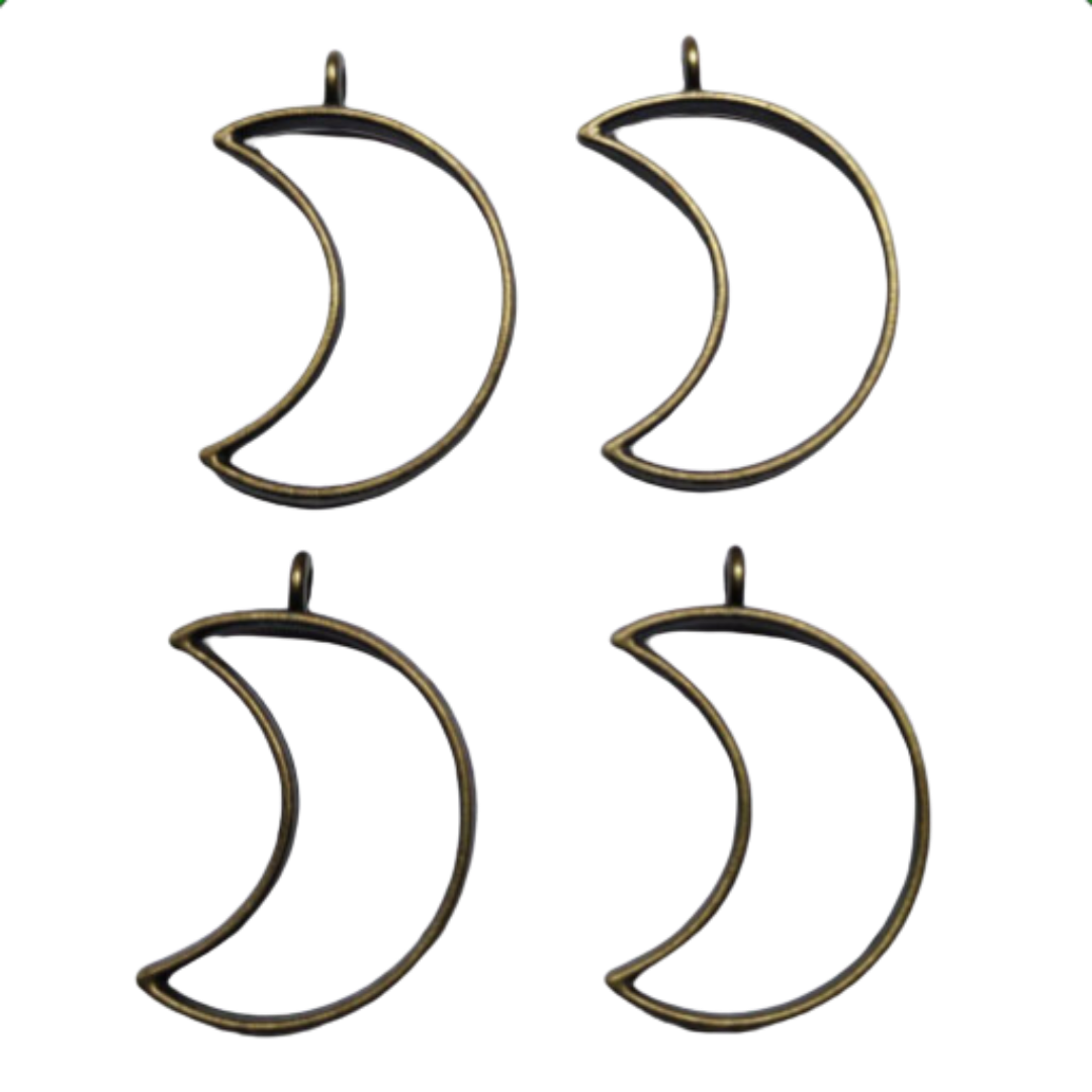 Antique Moon Open-Back Pendant Bezel (UV Resin | DIY Jewellery) – The ...