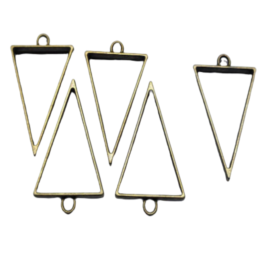 Antique Triangle Open-Back Pendant Bezel (UV Resin | DIY Jewellery ...