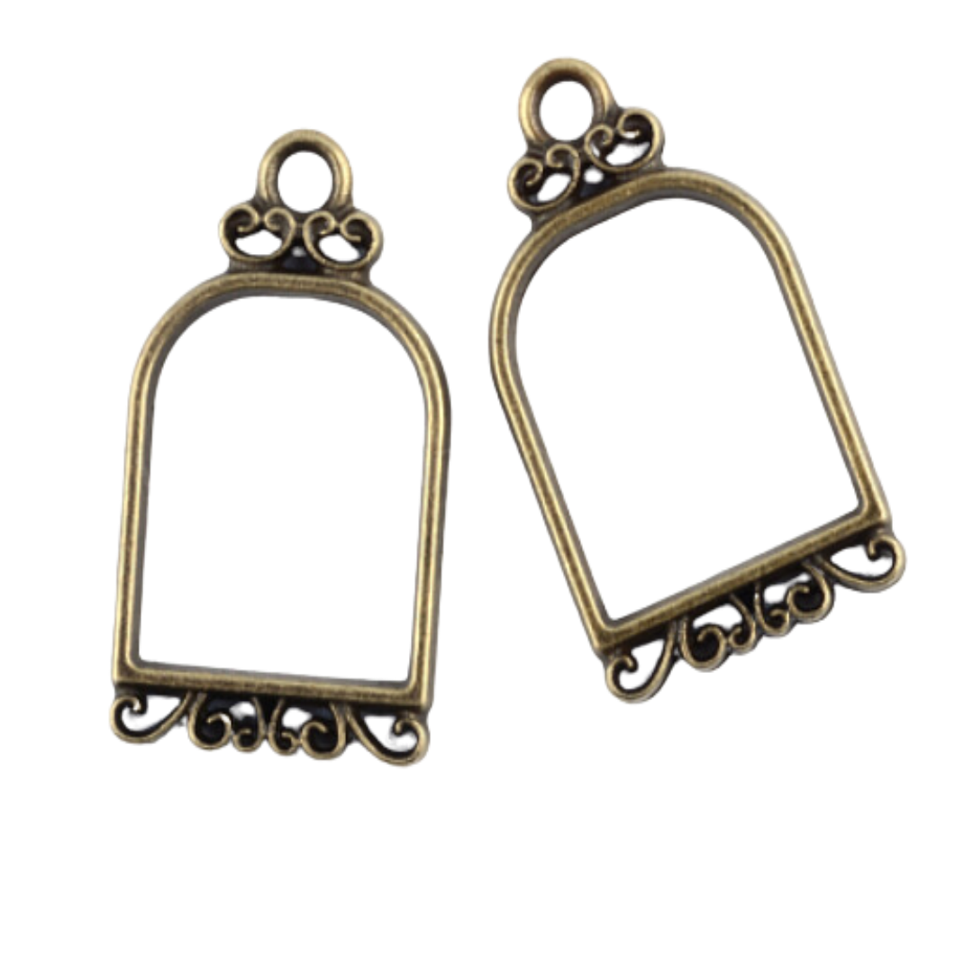Antique Birdcage Open-Back Pendant Bezel (UV Resin | DIY Jewellery ...